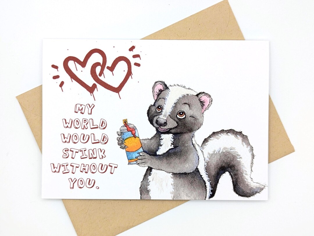 Skunk | Valentine's Day | Anniversary | Birthday | Greeting Card | Love ...
