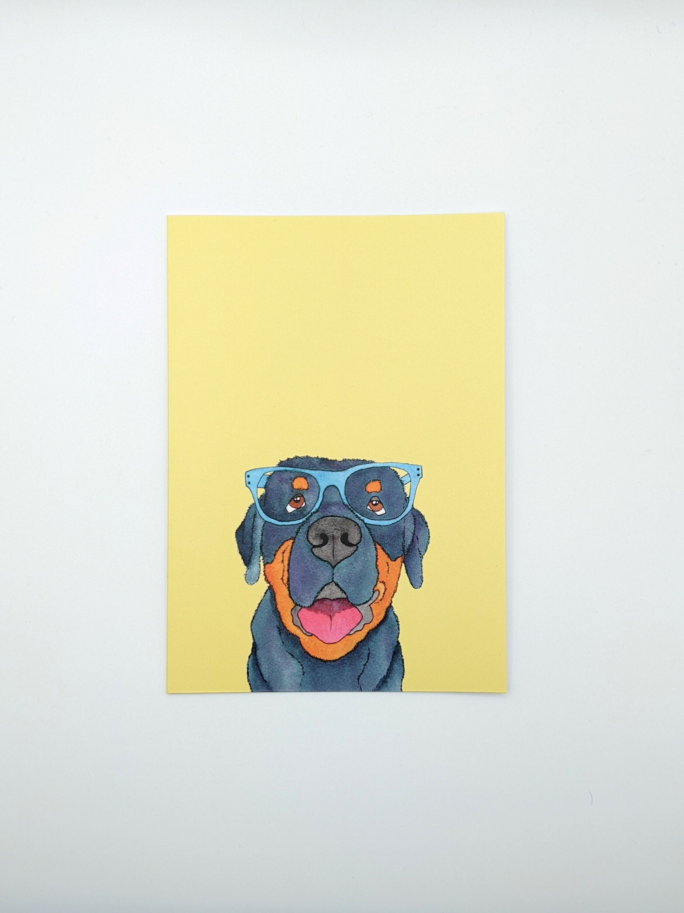 Rottweiler Card Dogs in Glasses Dog Lover Dog Card Greeting Card Animal ...