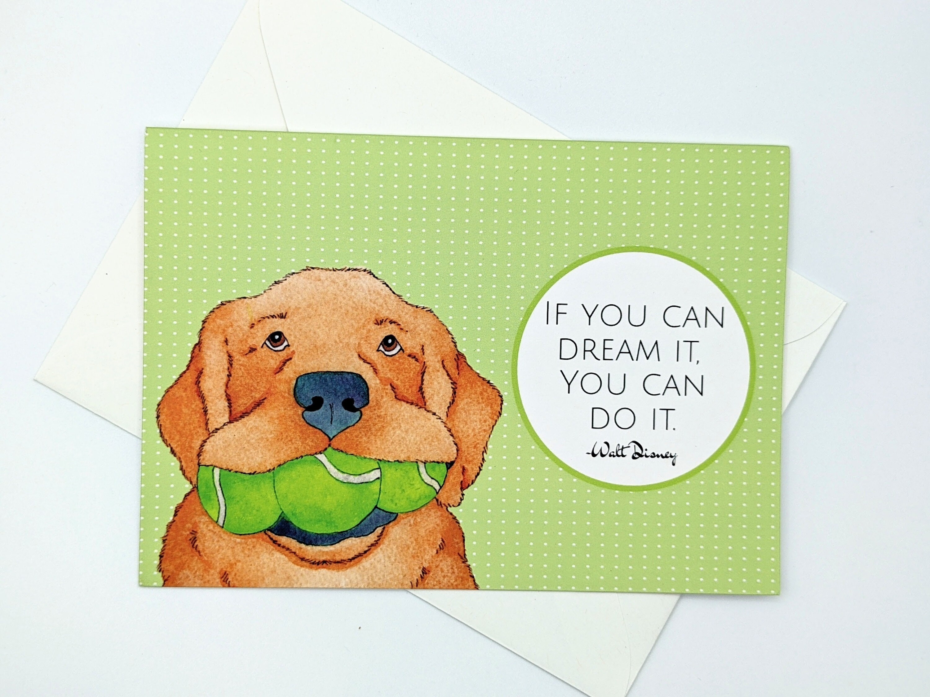 Golden Retriever Card Dream Big Walt Disney Graduation - Etsy