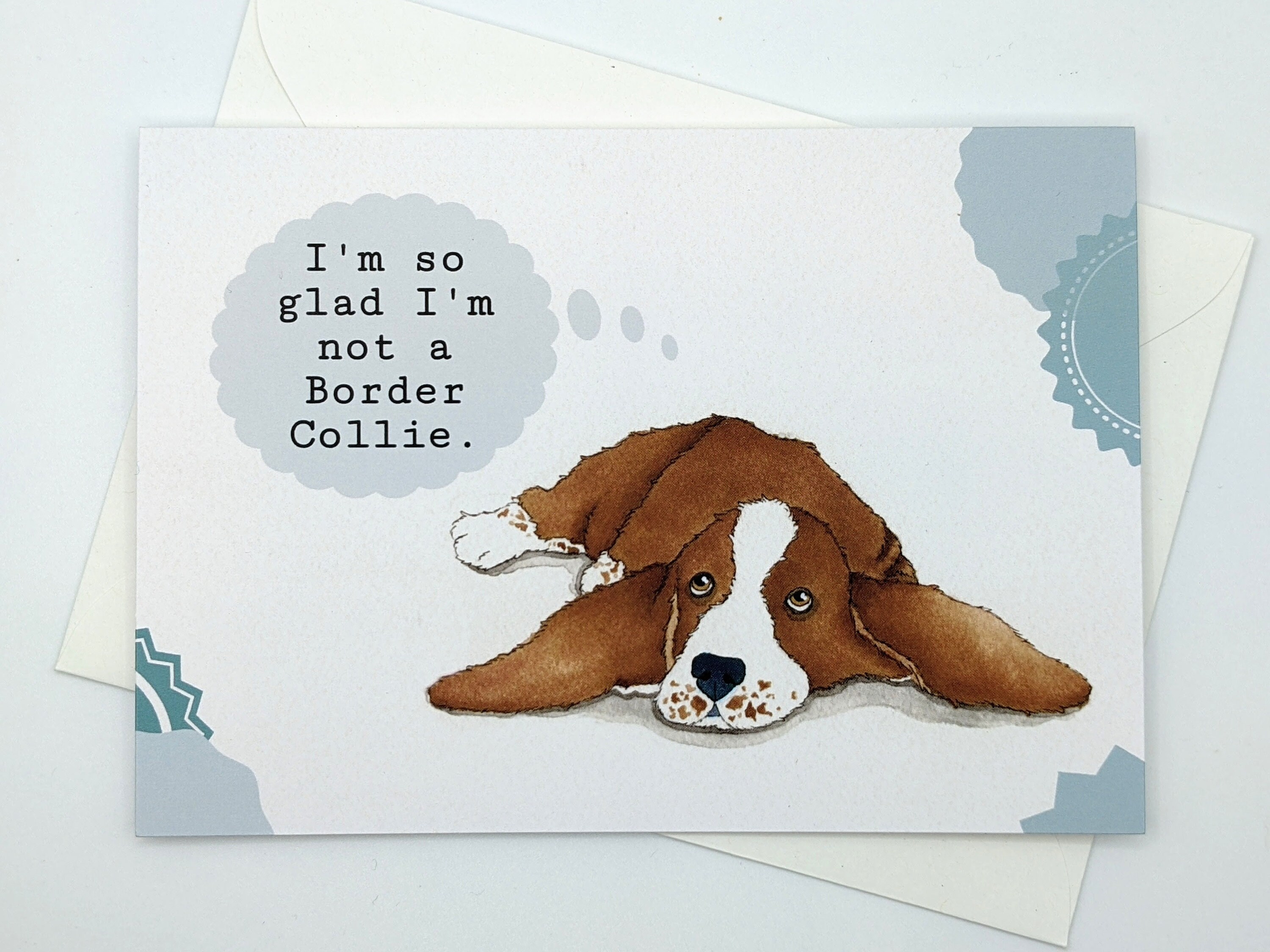 Basset Hound Card Dog Card Border Collie Friend Card - Etsy