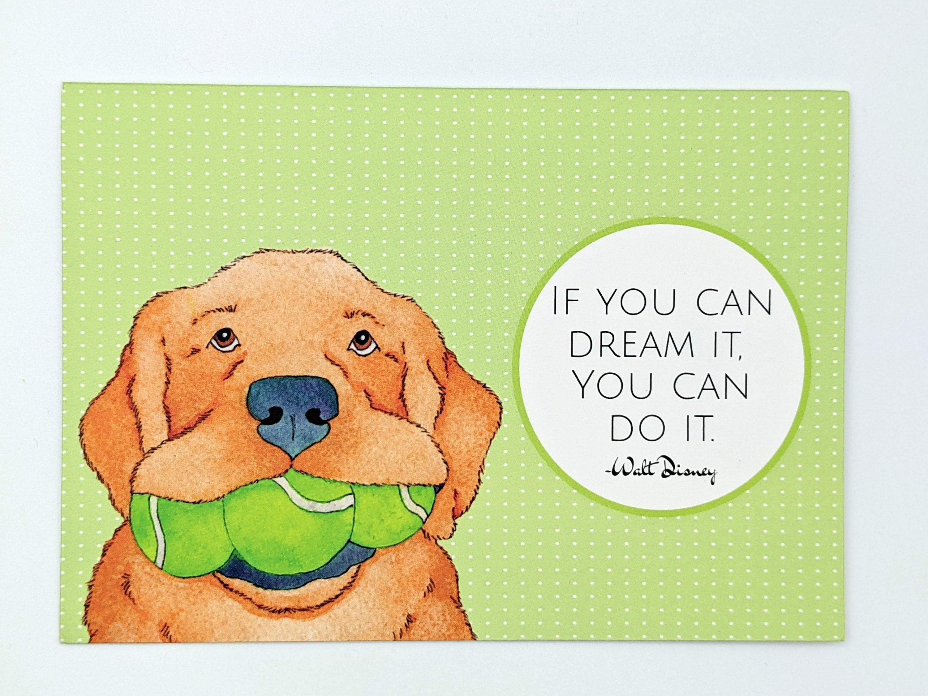 Golden Retriever Card Dream Big Walt Disney Graduation Retirement New ...