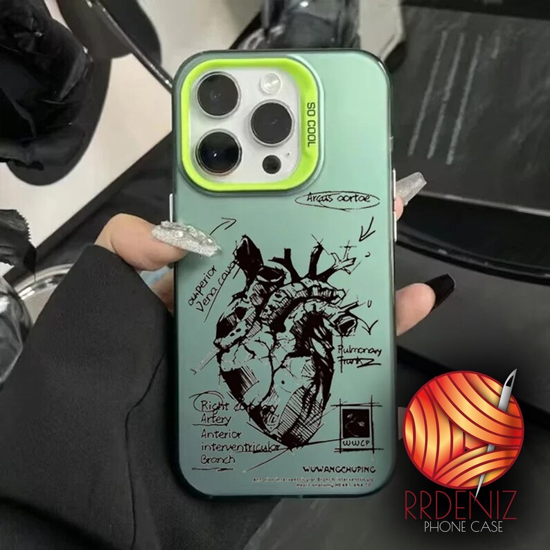 Heart Pattern Matte Lase Creative Phone Case - Etsy