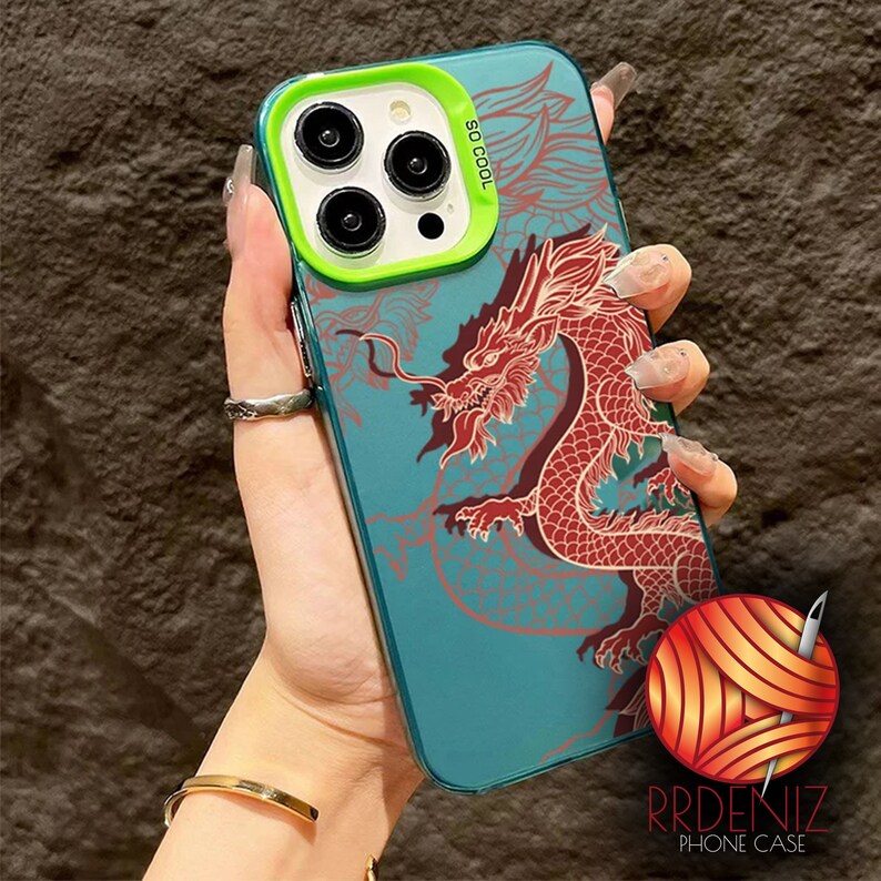 Chinese Dragon Pattern Matte Laser Phone Case - Etsy