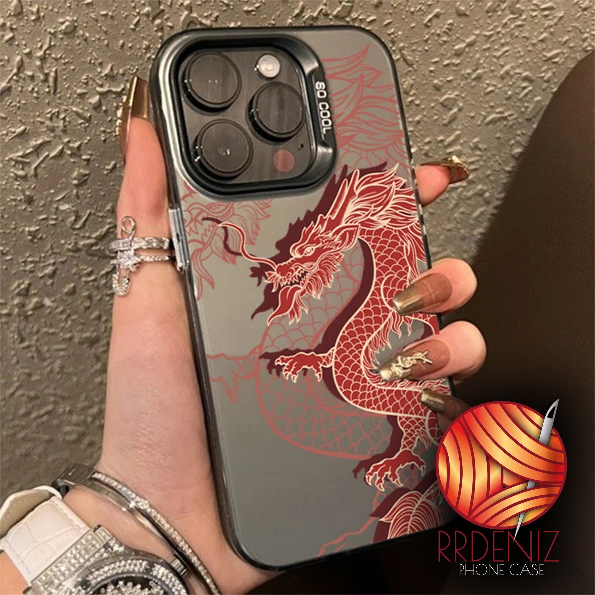 Chinese Dragon Pattern Matte Laser Phone Case - Etsy