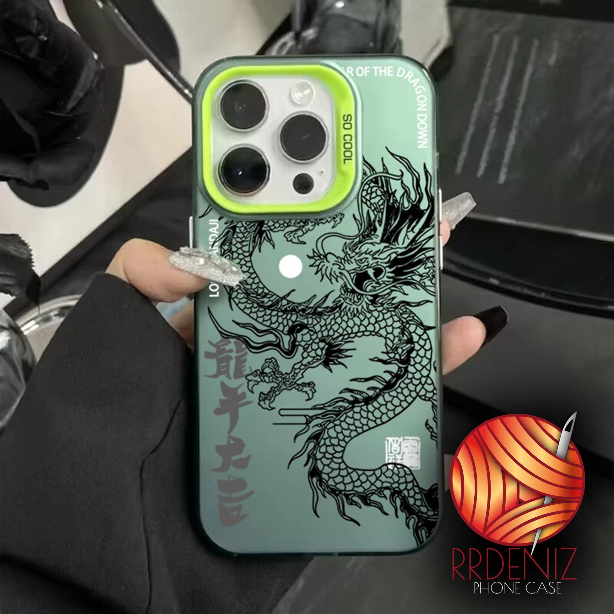 Dragon Pattern Matte Black Creative Laser Phone Case - Etsy