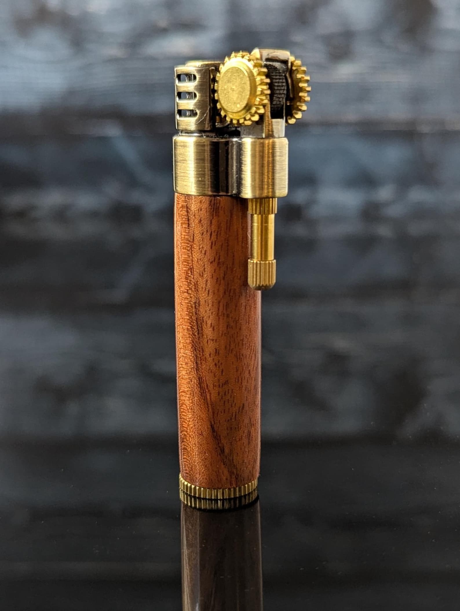 Hand-turned Wood Barrel Lighter - Crafted Elegance - Unique Steampunk ...