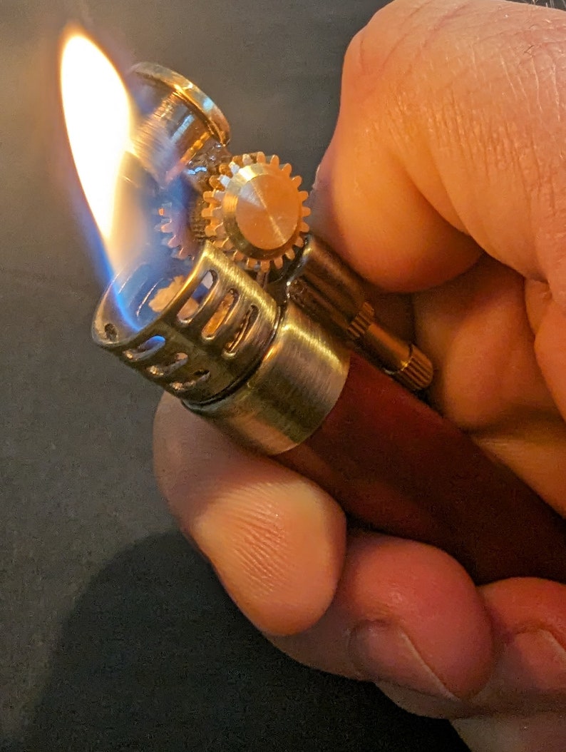 Hand-turned Wood Barrel Lighter - Crafted Elegance - Unique Steampunk ...