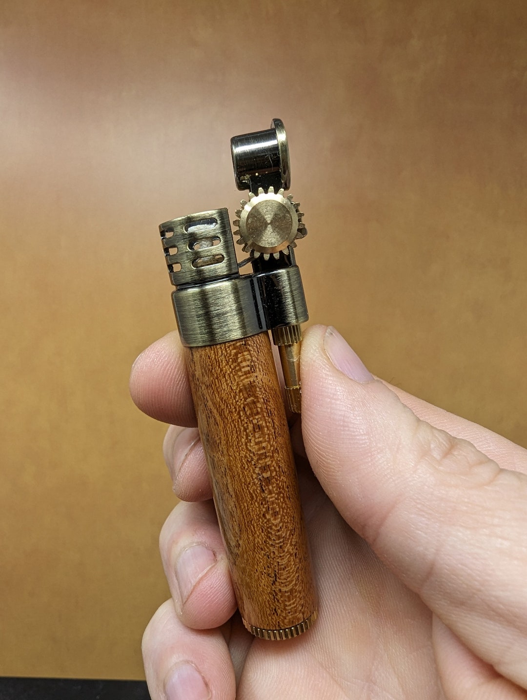 Hand-turned Wood Barrel Lighter Crafted Elegance Unique Steampunk ...
