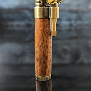 Hand-turned Wood Barrel Lighter - Crafted Elegance - Unique Steampunk ...