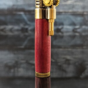 Hand-turned Wood Barrel Lighter - Crafted Elegance - Unique Steampunk ...