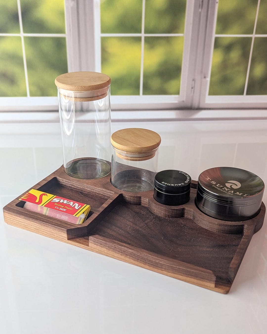Wood Rolling Tray - Storage for Grinders & Jars - Weed Gifts - Stash ...