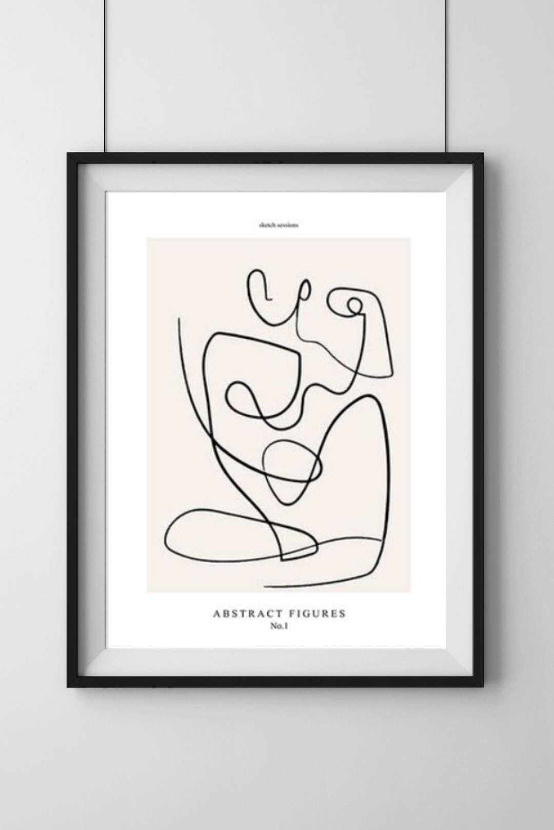 Abstract Minimal Line Drawing Figure Physical Print - Etsy