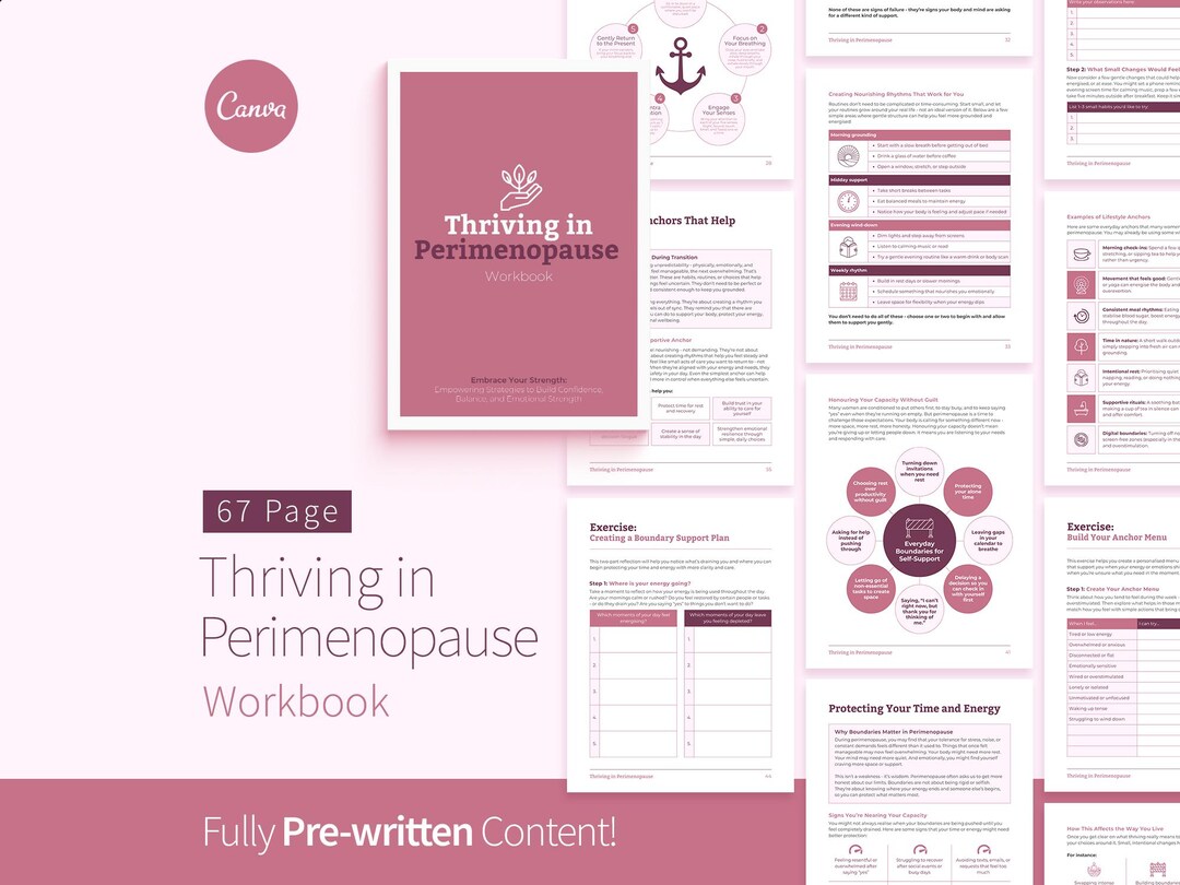 Thriving in Perimenopause Workbook, Hormone Health Worksheets, Health ...