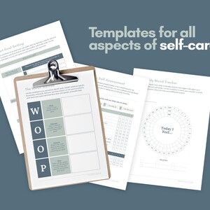 Self-care Worksheets & Trackers for Holistic Wellness, Therapy Tool ...