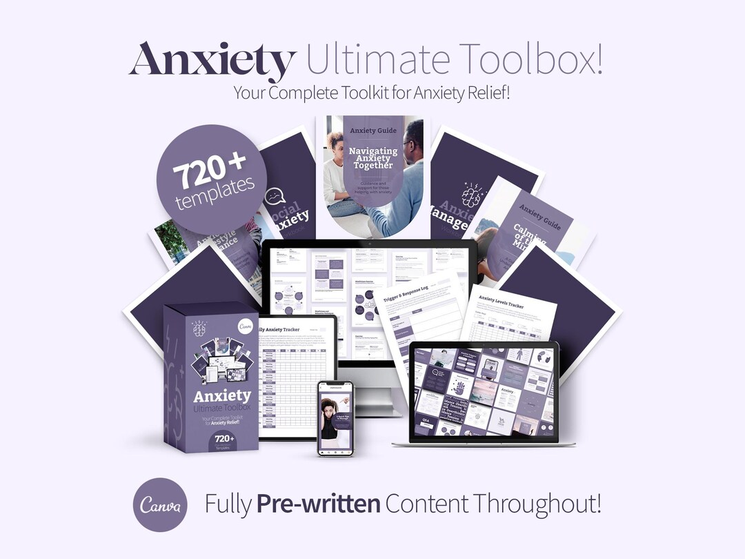 Anxiety Management Toolbox, Anxiety Canva Templates, Therapy Worksheets ...