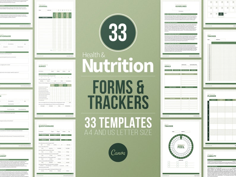 Nutrition Coach Client Intake Forms and Nutrition Trackers | Dietitian ...