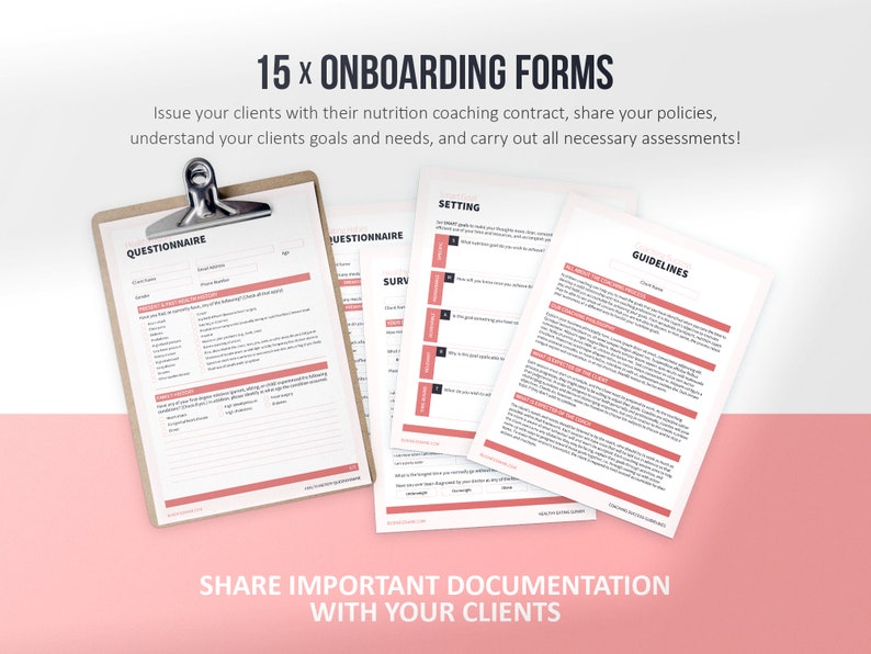 Nutrition Coach Client Intake Forms and Nutrition Trackers - Etsy