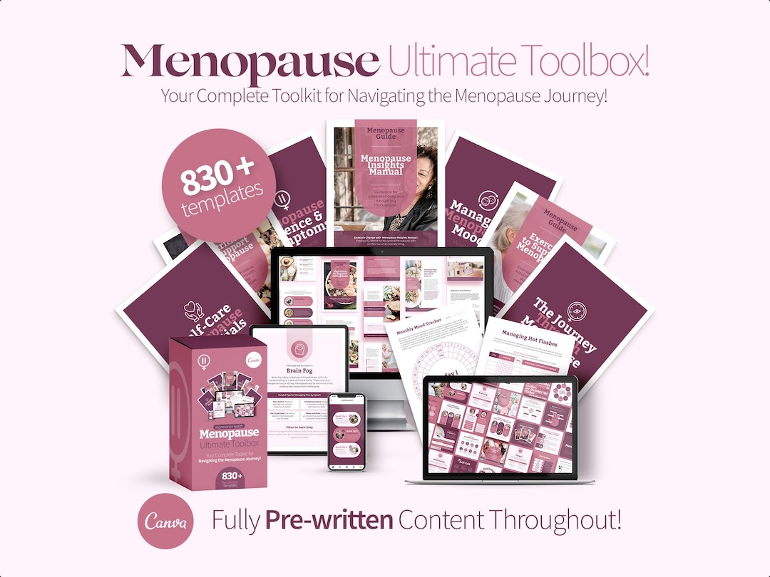 Menopause Toolbox, Canva Templates, Menopause Worksheets, Journal and ...