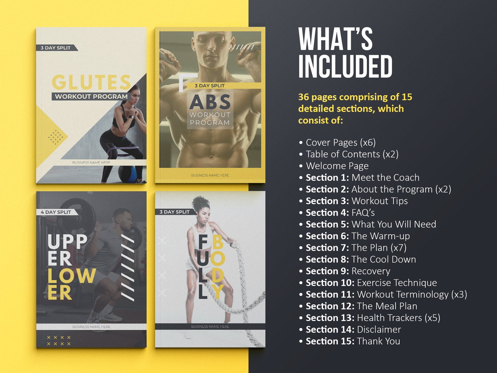Workout Program Template Personal Trainer Exercise Program - Etsy