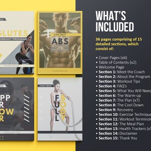 Workout Program Template Personal Trainer Exercise Program Fitness ...