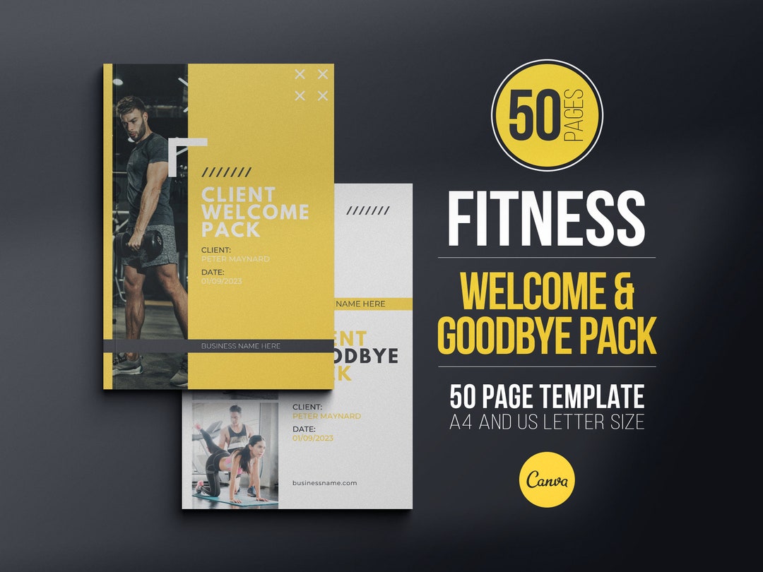 Fitness Client Welcome & Goodbye Pack | Canva Templates (A4/US Letter ...