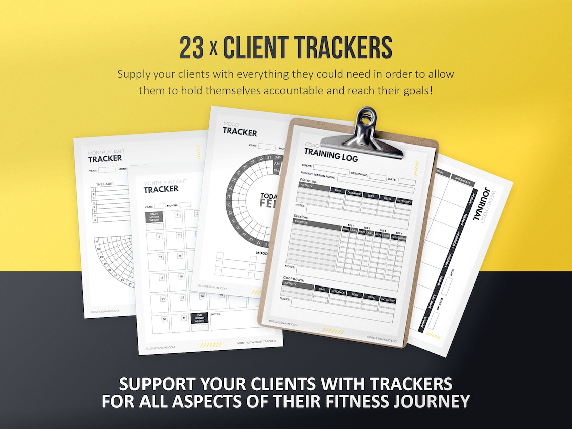 Personal Trainer Client Intake Forms and Fitness Trackers - Etsy