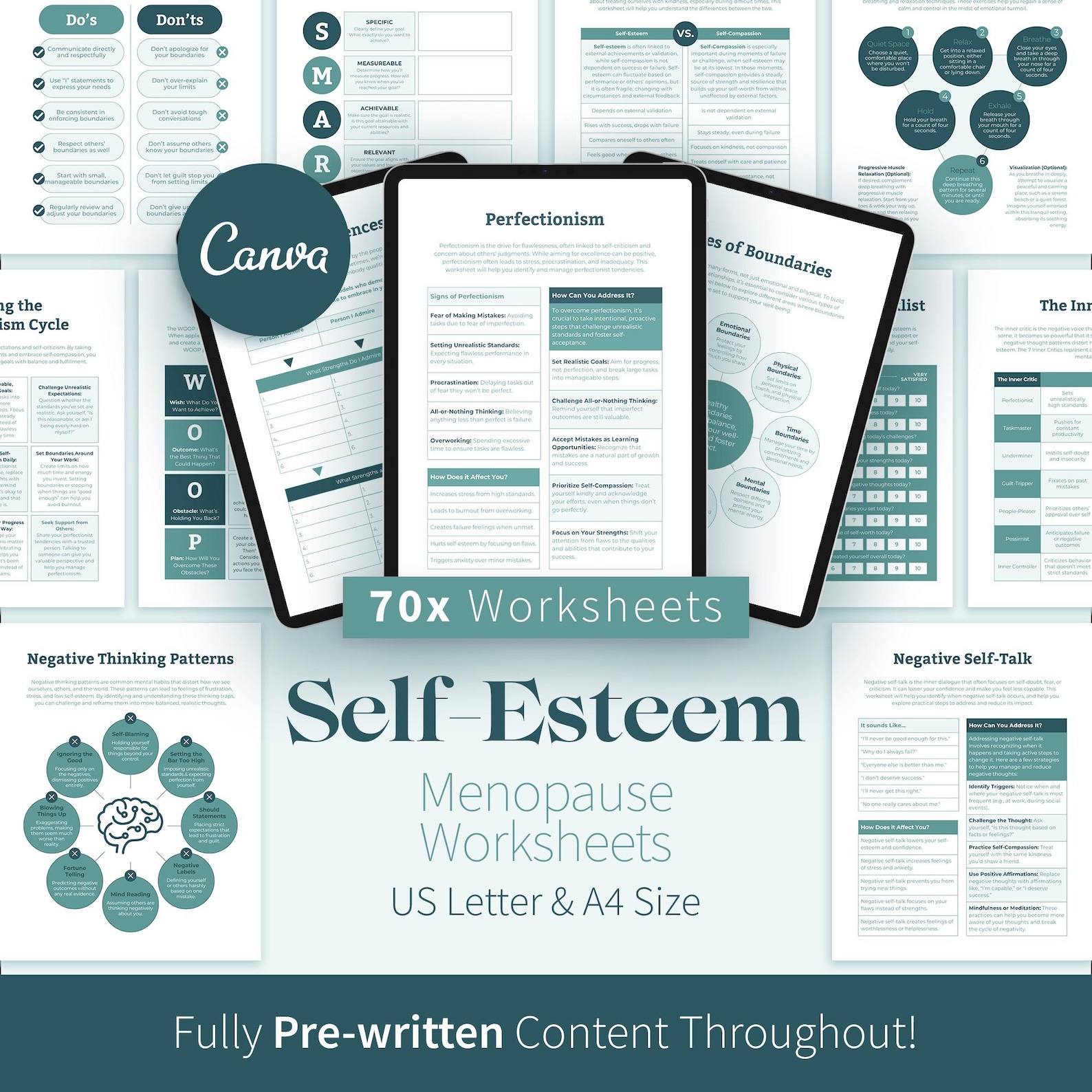 Self-esteem Worksheets, Confidence Building, Therapy Tools (digital ...