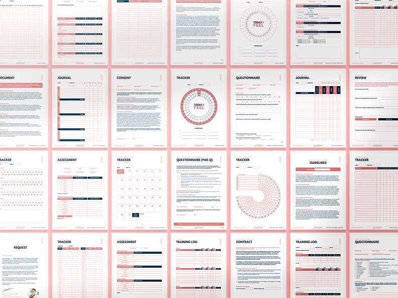 Personal Trainer Client Intake Forms and Fitness Trackers - Etsy