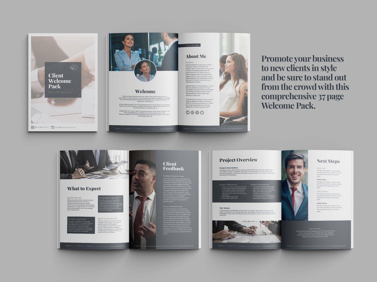 Client Welcome Pack Template, Minimal Neutral Design, Canva (digital ...