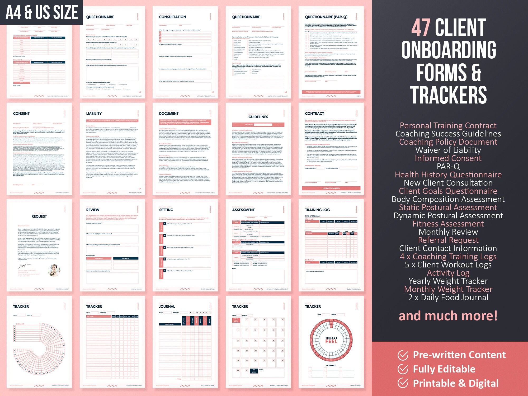 Fitness Ultimate Toolkit Personal Trainer Templates - Etsy