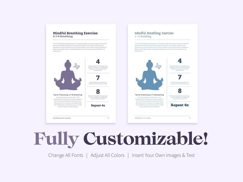 Mindfulness for Anxiety Workbook, Editable Canva Coaching Tools and ...