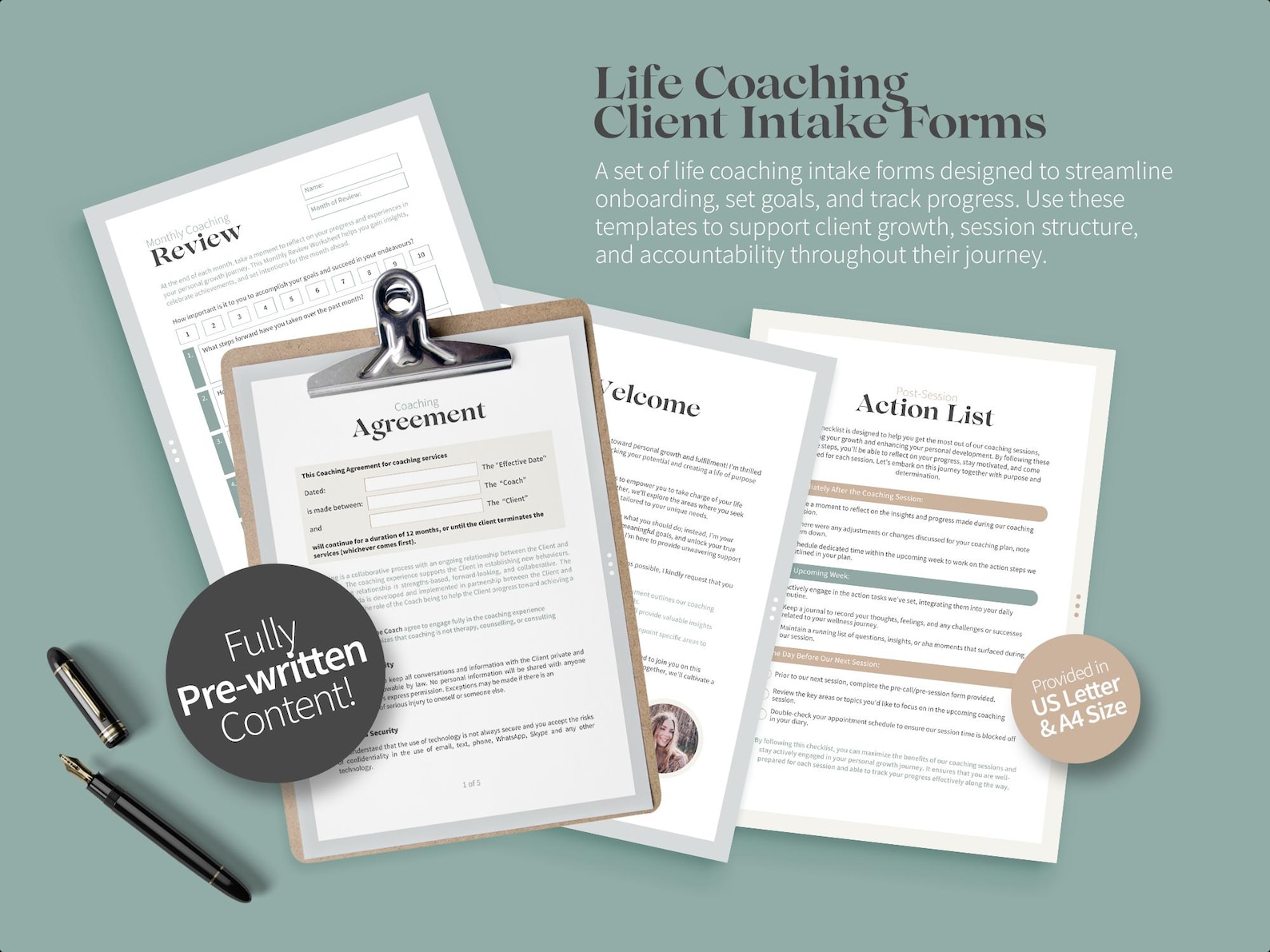 Life Coaching Client Intake Forms, Contract, Questionnaire (canva ...