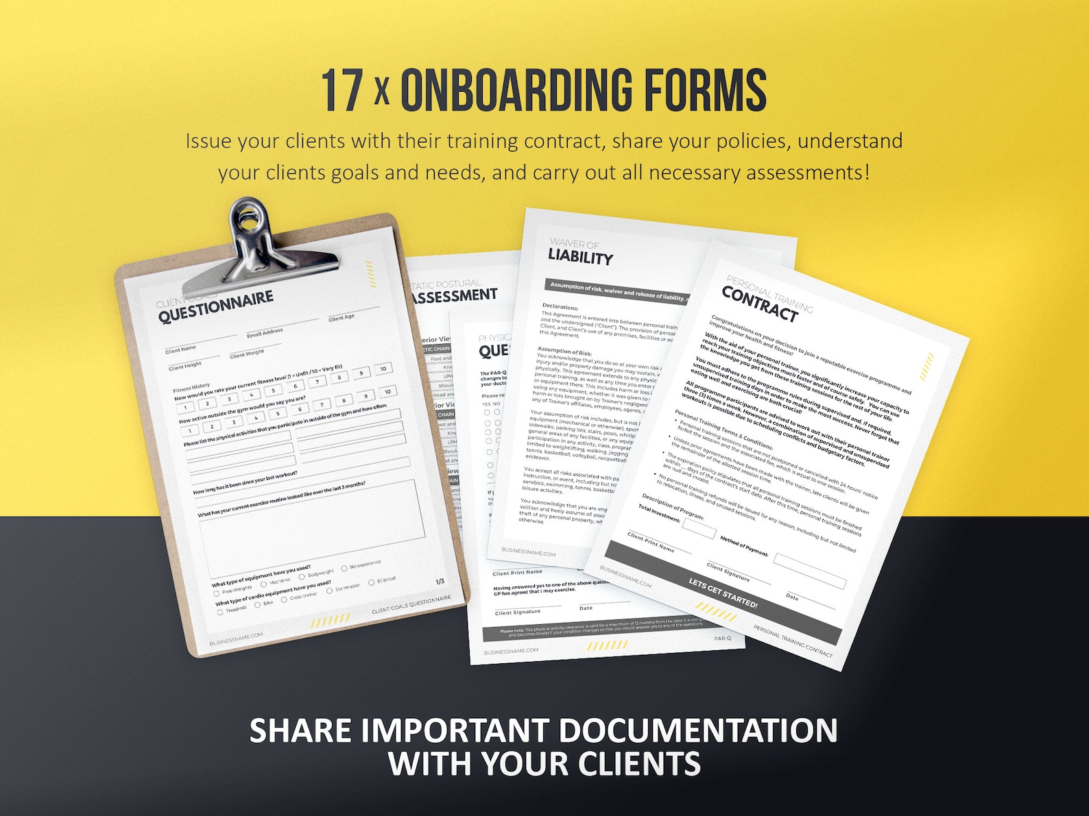 Personal Trainer Client Intake Forms and Fitness Trackers | PARQ ...