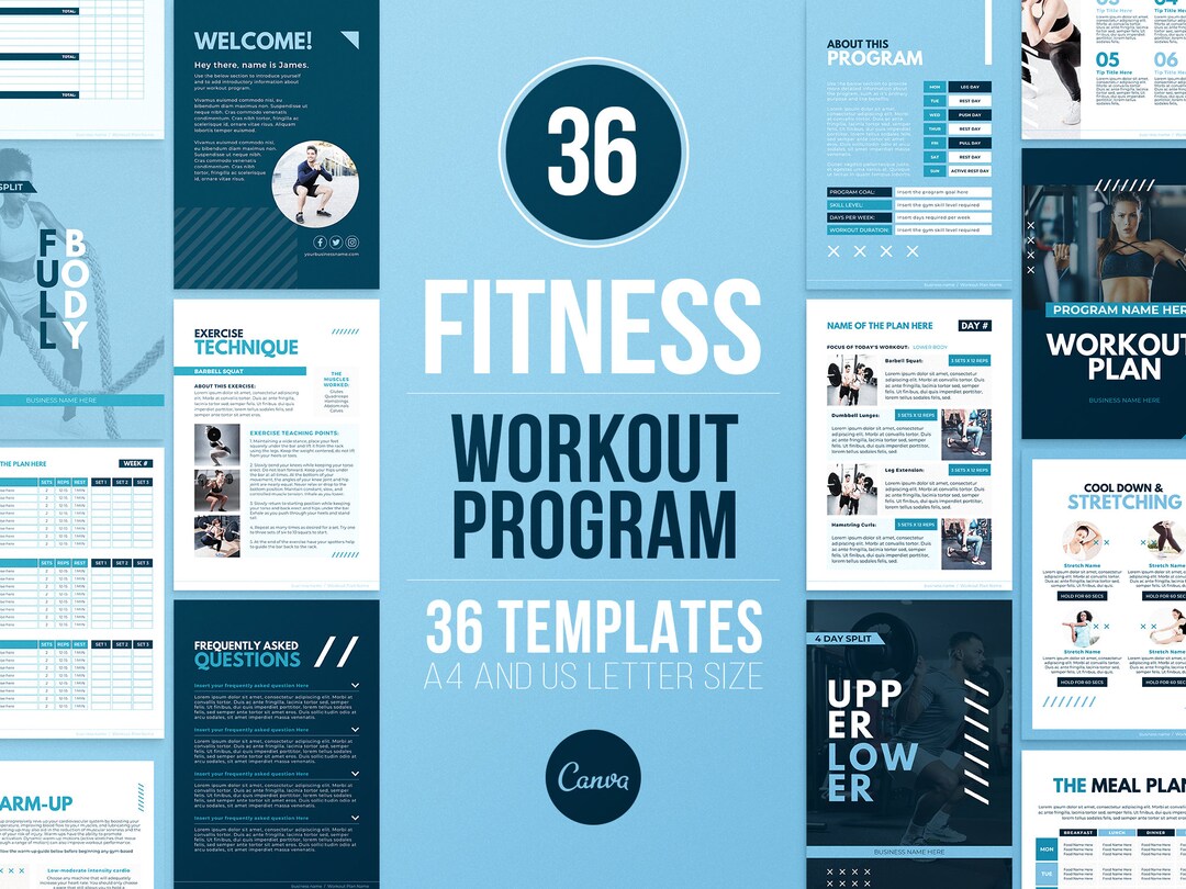Workout Program Template | Personal Trainer Exercise Program | Fitness ...