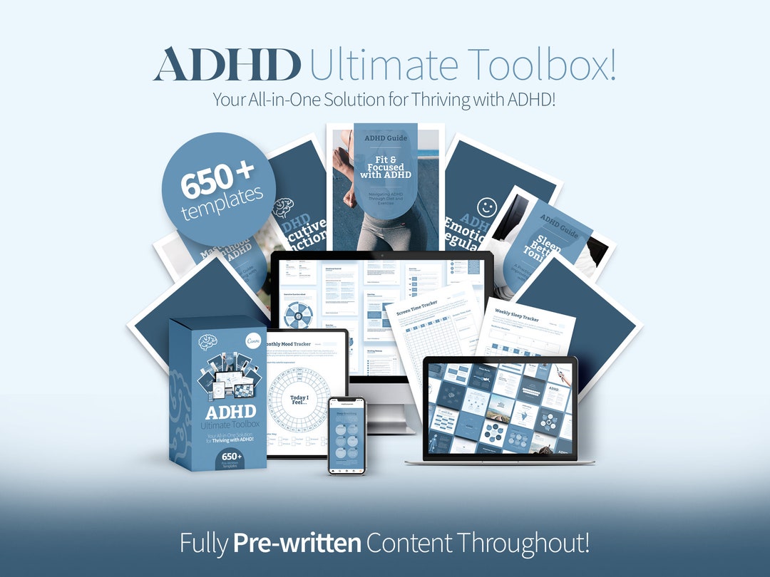 ADHD Toolbox, Adult ADHD Canva Templates, Coaching Tools, Executive ...