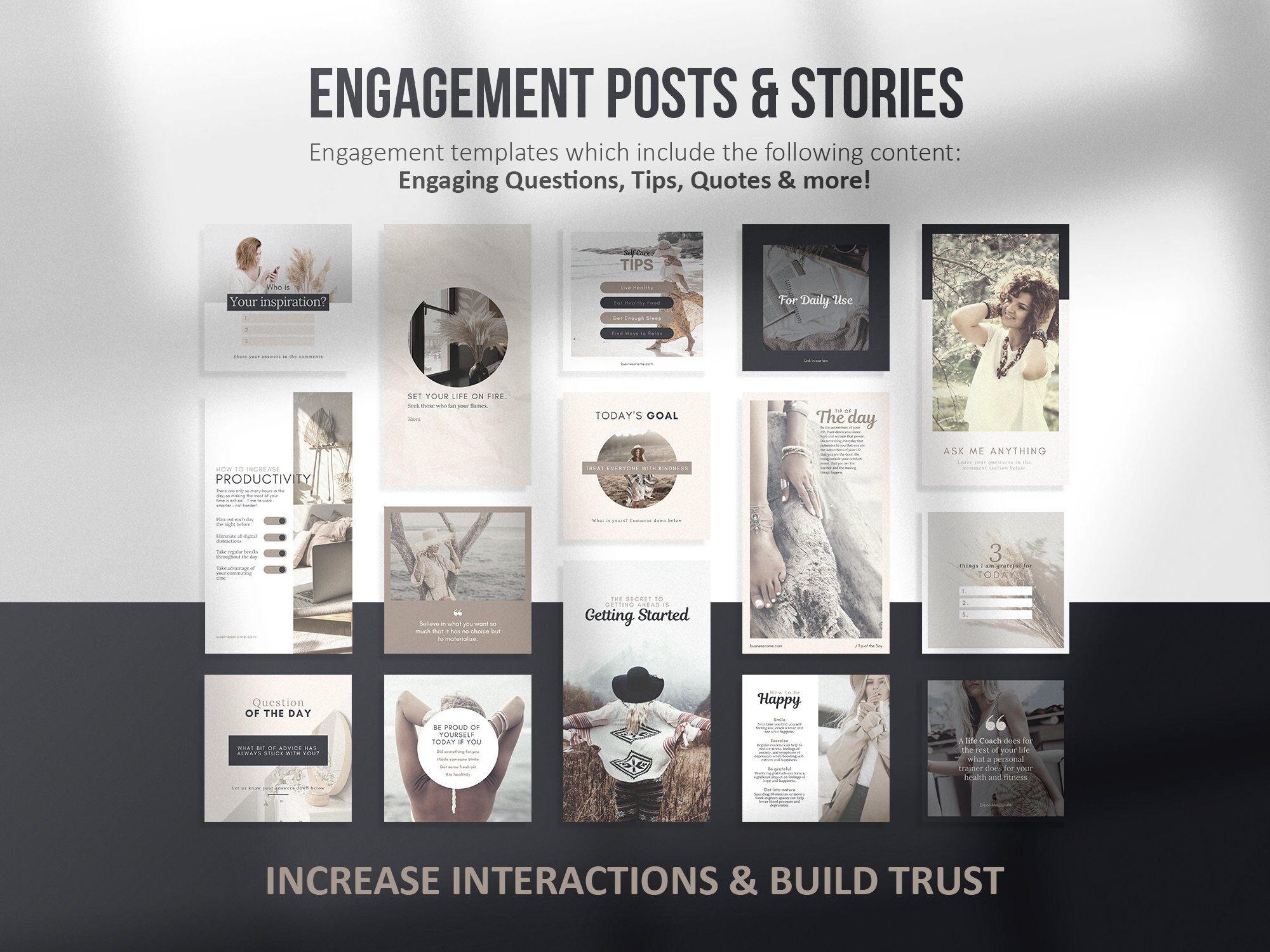 150 Coaching Instagram Post Templates for Canva Life Coach - Etsy