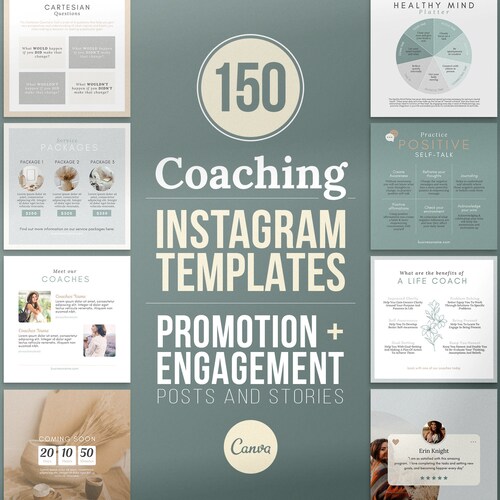 30 Coaching Instagram Post Templates for Canva Blogger - Etsy