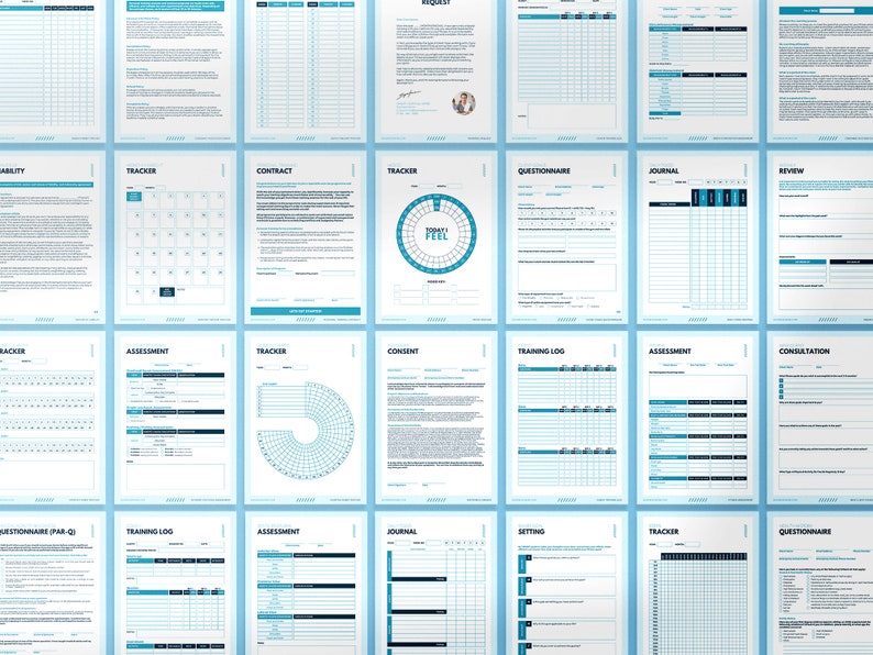 Personal Trainer Client Intake Forms and Fitness Trackers - Etsy