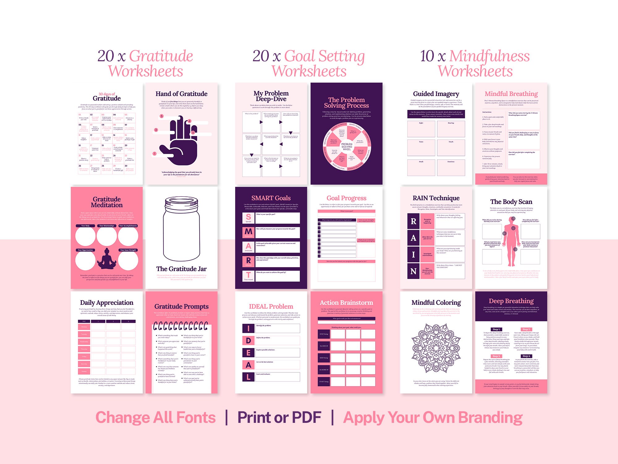 Self-care Ultimate Toolkit for Holistic Wellness, Canva Templates, Self ...
