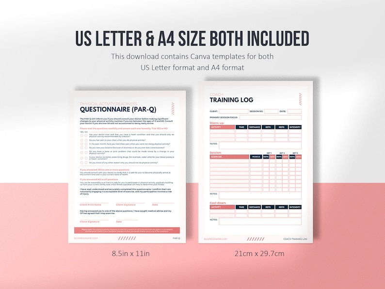 Personal Trainer Client Intake Forms and Fitness Trackers | PARQ ...