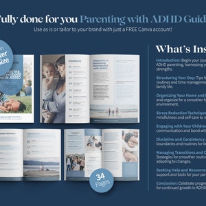 ADHD Parenting With ADHD Guide, Editable Canva Coaching Tools ...