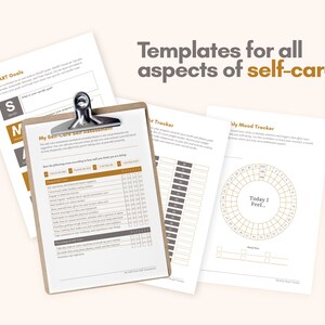 Self-care Worksheets & Trackers for Holistic Wellness, Therapy Tool ...