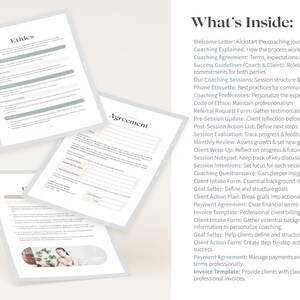 Life Coaching Client Intake Forms, Contract, Questionnaire (canva ...