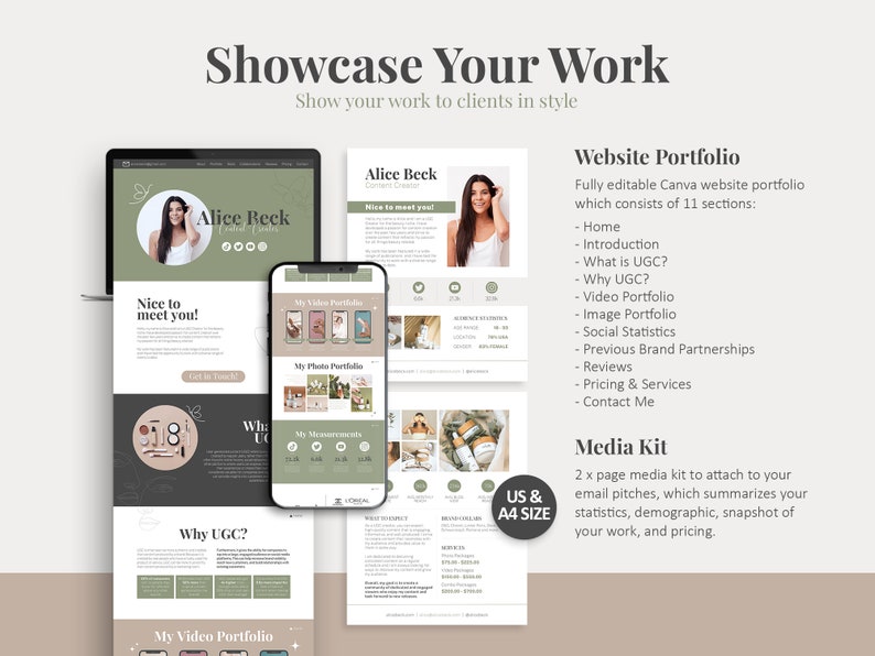 UGC Creator Ultimate Toolkit Portfolio Template Influencer - Etsy