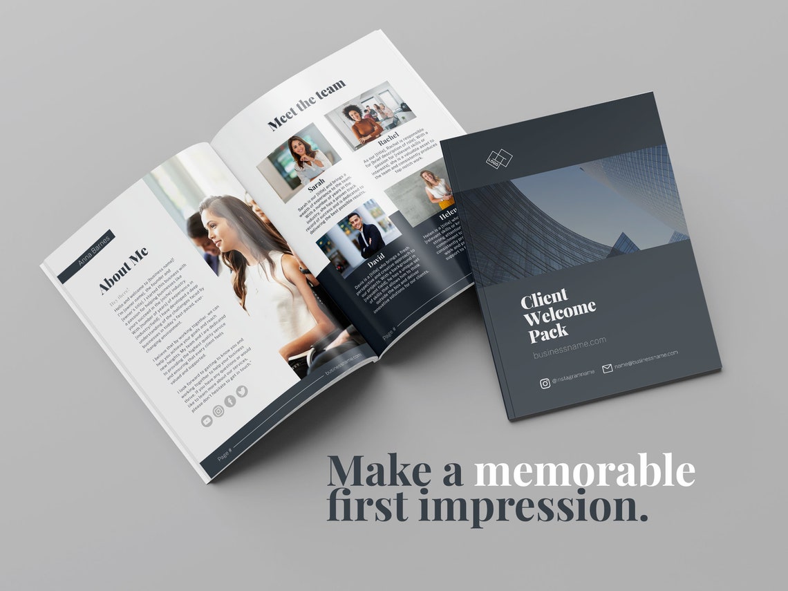Client Welcome Pack Template, Minimal Neutral Design, Canva (digital ...