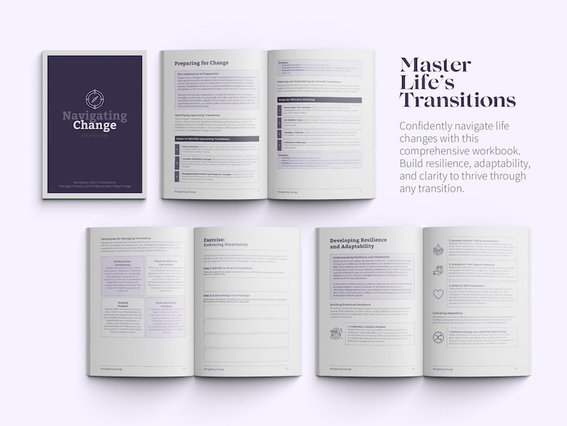 Navigating Change Workbook, Anxiety & Therapy Tools (canva Ebook) - Etsy