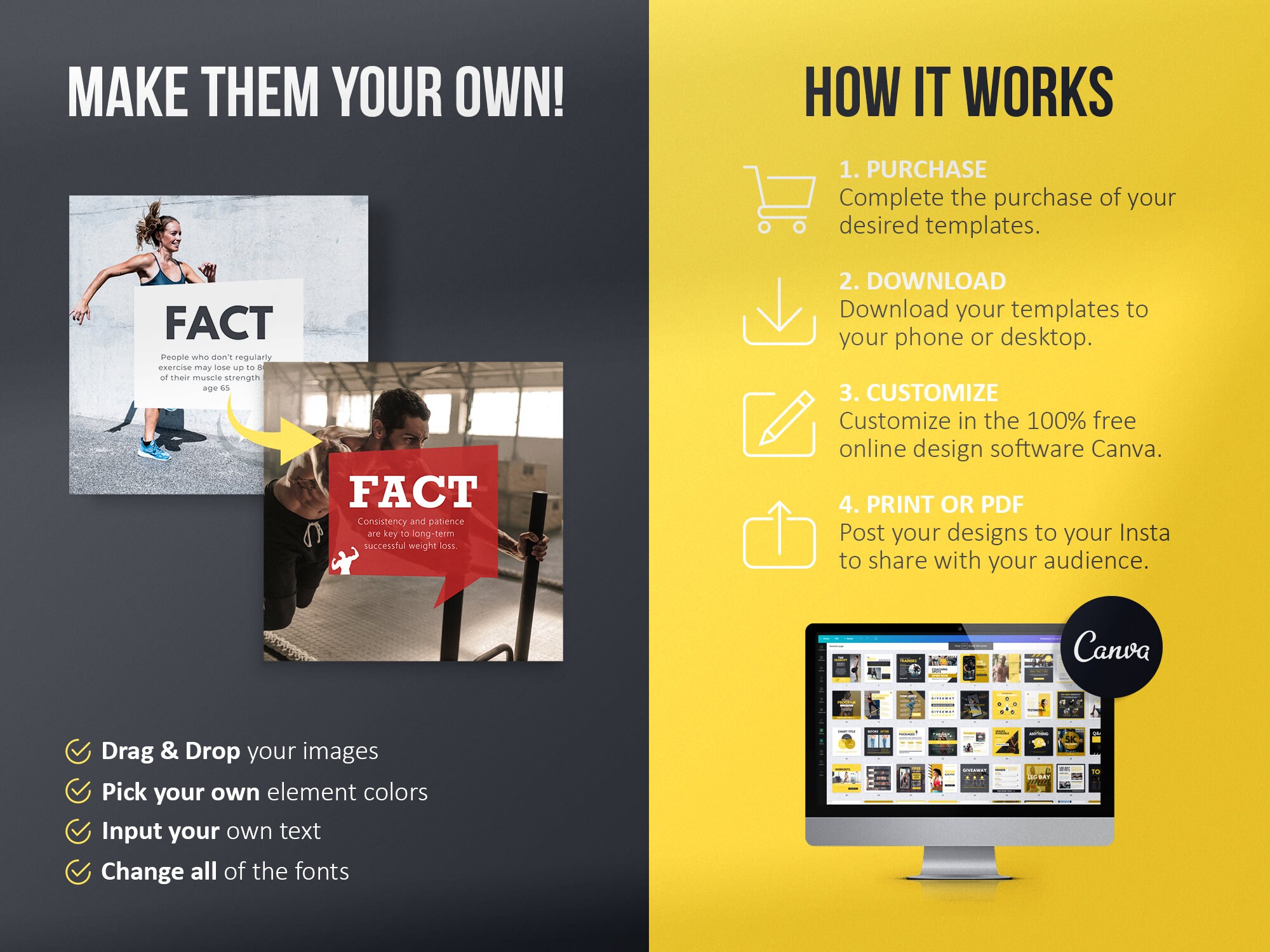 420 Fitness Instagram Post Templates | Fitness Templates | Canva ...
