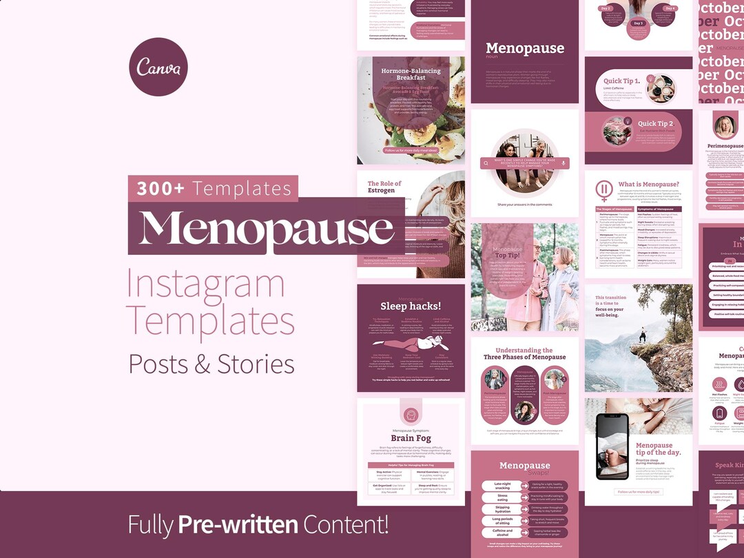 300+ Menopause Instagram Post Templates, Hormone Health Coaching, Self ...