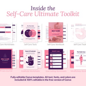 Self-care Ultimate Toolkit for Holistic Wellness, Canva Templates, Self ...