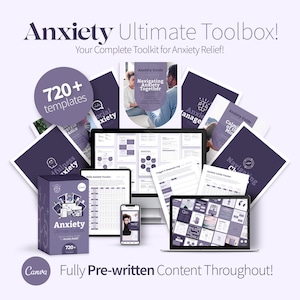 Anxiety Management Toolbox, Anxiety Relief Canva Template, Anxiety ...